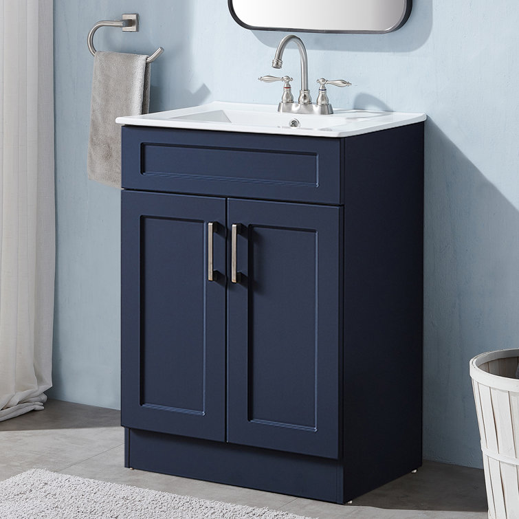 Winston Porter Meuble Lavabo Autoportant Simple 24 2 Po Avec Plateau En